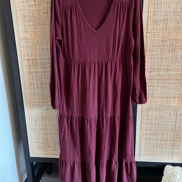 Z Supply | Dresses | Z Supply Long Sleeve Tiered Cotton Midi Dress Size ...